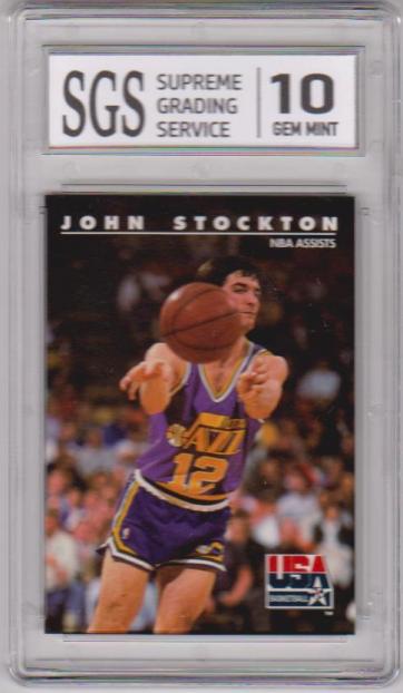Graded Gem Mint 10 - John Stockton 1992 Skybox USA Basketball #90 Card ...