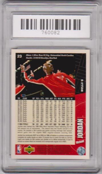Graded Mint 9 - Michael Jordan 1996-97 Collectors Choice Spanish #23 ...