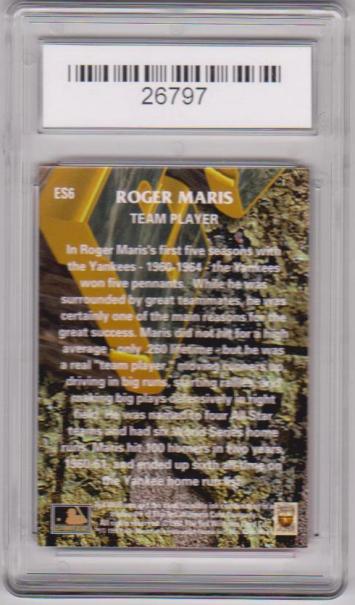 Graded Gem Mint 10 - Roger Maris 1994 Ted Williams Maris RED Etched In ...