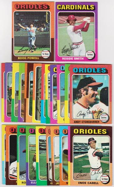 25 Different 1975 Topps Baseball Cards - Boog Powell + More | Property Room