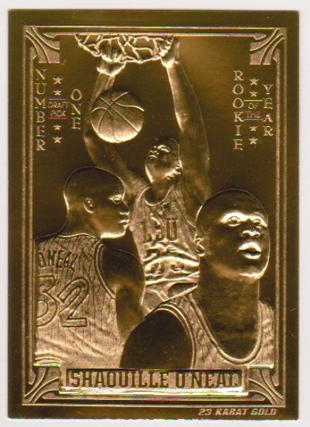 23 kt Gold - Shaquille O'Neal 1994 Classic Gold Card (1/24,900 ...