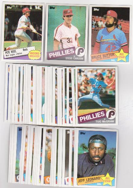 50 Different 1985 Topps Baseball Cards - Pete Rose + More | Property Room