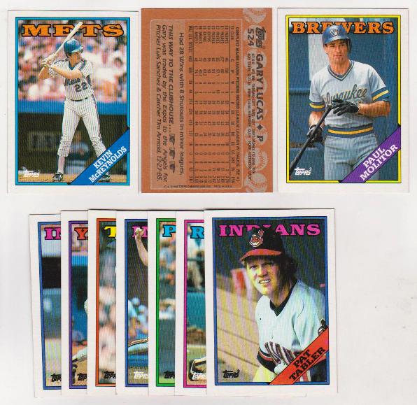 ERROR LOT - 10 Assorted 1988 Topps Baseball Wrong Back Errors - Paul ...