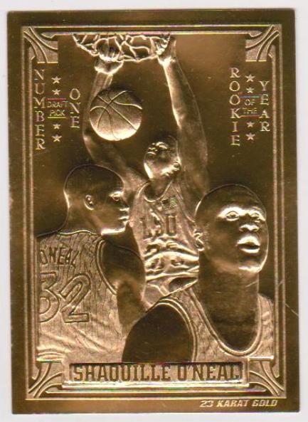 23 kt Gold - Shaquille O'Neal 1994 Classic Gold Card (1/24,900 ...