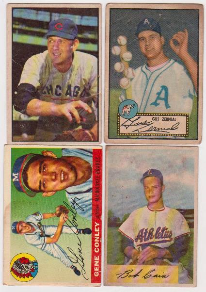 4 Different 1950's Topps/Bowman Baseball Cards (1952-1955) | Property Room