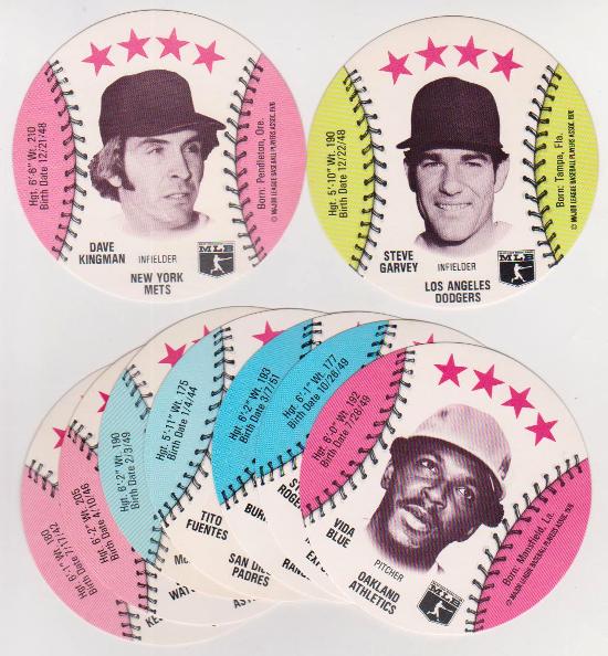 9 Different 1976 Isaly's Baseball Discs w/ Steve Garvey + More ...