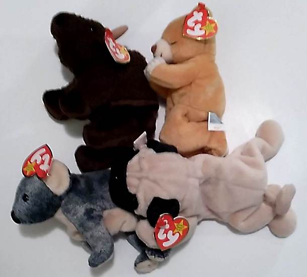 4 Different Ty Beanie Babies - 1996-1999 - w/ Hope The Prayer Bear ...