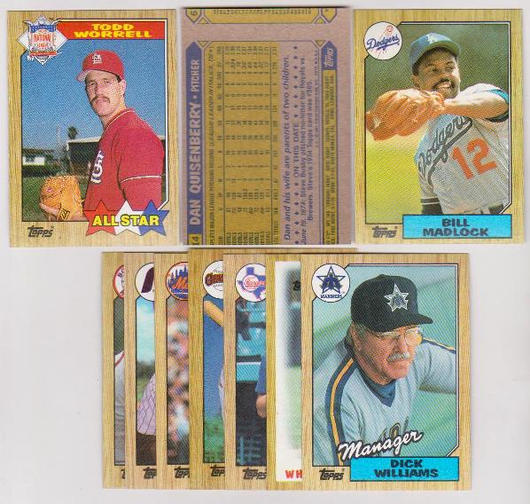 ERROR LOT - 10 Different 1987 Topps Baseball Wrong Back Errors w/ Bill ...