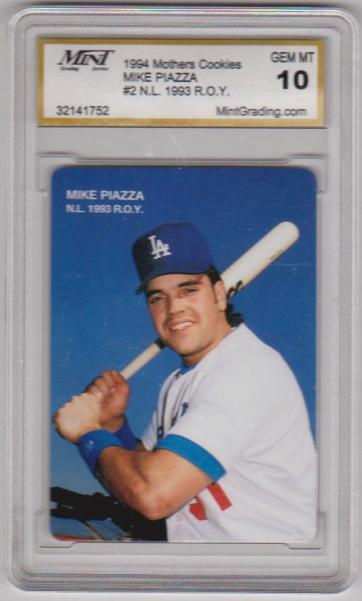 Graded Gem Mint 10 - Mike Piazza 1994 Mother's Cookies #2 Card ...