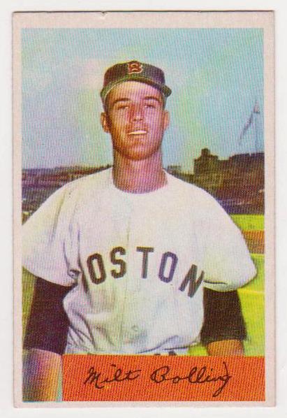 1954 Bowman Milt Bolling #130 Card - Boston Red Sox | Property Room
