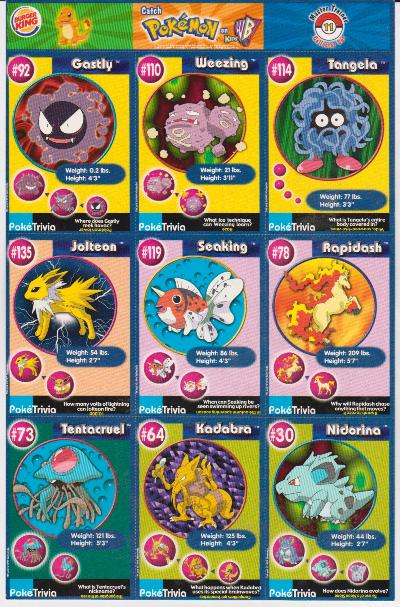 1999 Pokemon Master Trainer Collector Set Uncut 9 Card Uncut #11 Sheet ...