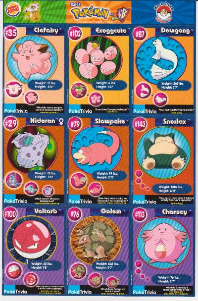 1999 Pokemon Master Trainer Collector Set Uncut 9 Card Sheet #16 ...