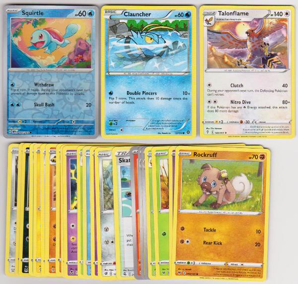 25 Different Pokemon Trading Cards w/ Squirtle REVERSE HOLO + More ...