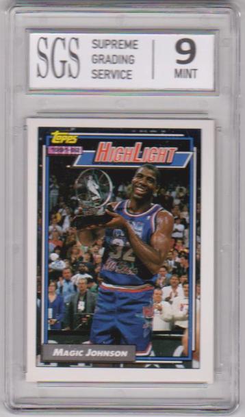 Graded Mint 9 - Magic Johnson 1992-93 Topps #2 Card | Property Room