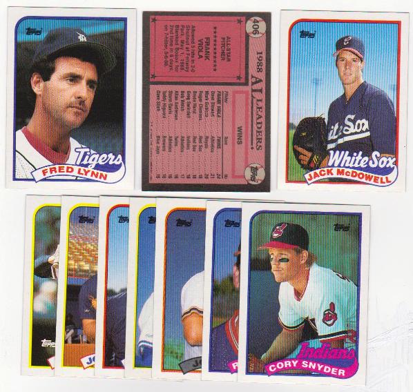 ERROR LOT - 10 Different 1989 Topps Baseball Wrong Back Errors - Fred ...