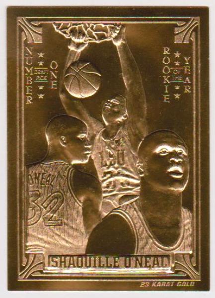 23 kt Gold - Shaquille O'Neal 1994 Classic Gold Card (1/24,900 ...