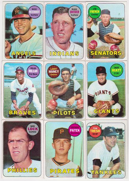 9 Different 1969 Topps Baseball Cards - Vintage Lot | Property Room