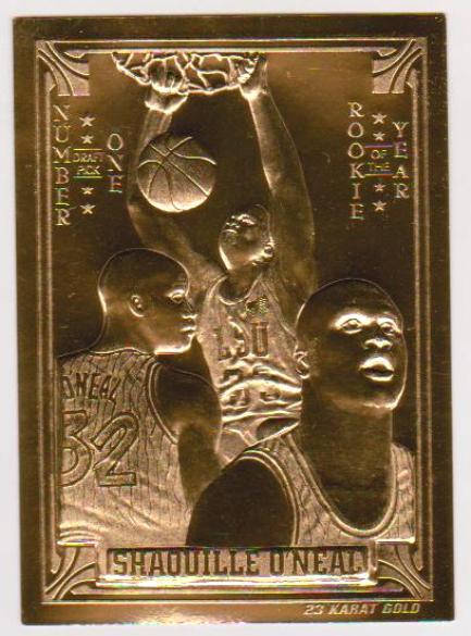 23 kt Gold - Shaquille O'Neal 1994 Classic Gold Card (1/24,900 ...