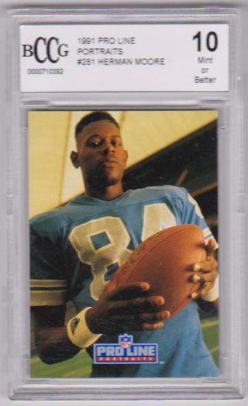 Rookie Graded BCCG 10 - Herman Moore 1991 Pro Line Portraits #281 Card ...