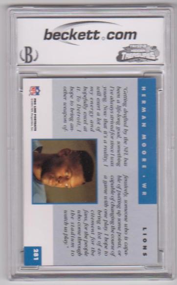 Rookie Graded BCCG 10 - Herman Moore 1991 Pro Line Portraits #281 Card ...