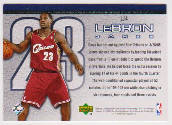 Lebron James 2004-05 Upper Deck Rookie Of The Year #LJ4 Card | Property ...