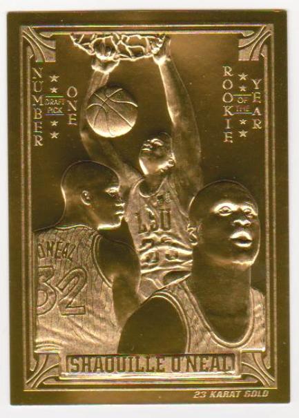 23 kt Gold - Shaquille O'Neal 1994 Classic Gold Card (1/24,900 ...
