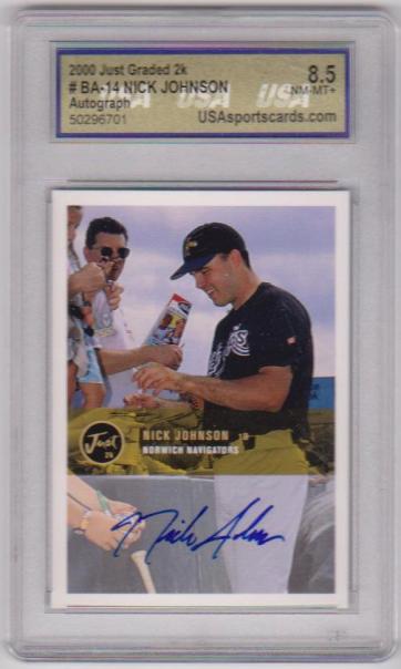 Signed Rookie Graded NM-MT+ 8.5 - Nick Johnson 2000 Just Minors Just ...