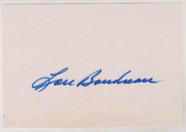 Signed - Lou Boudreau Autographed 3x4 Paper Slip - HOF'er Autograph ...
