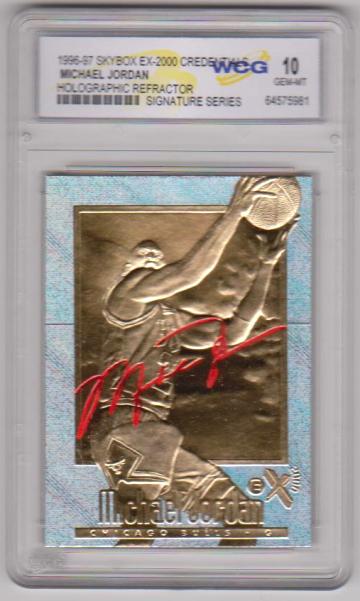 Graded Gem Mint 10 - Michael Jordan 1996-97 Skybox EX-2000 Credentials ...