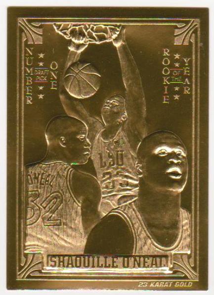 23 kt Gold - Shaquille O'Neal 1994 Classic Gold Card (1/24,900 ...