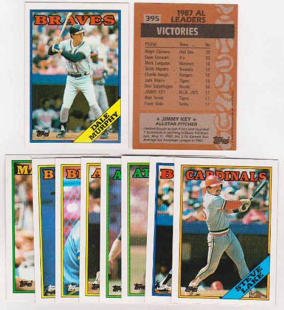 ERROR LOT - 10 Assorted 1988 Topps Baseball Wrong Back Errors - Dale ...