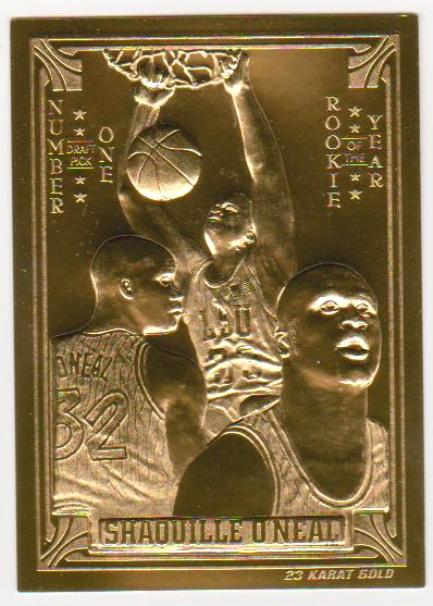 23 kt Gold - Shaquille O'Neal 1994 Classic Gold Card (1/24,900 ...