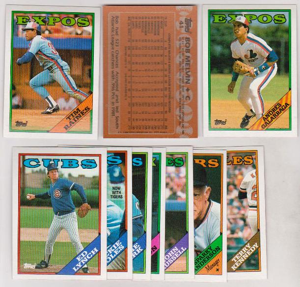 ERROR LOT - 10 Different 1988 Topps Baseball Wrong Back Errors - Andres ...