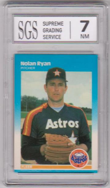 Graded NM 7 - Nolan Ryan 1987 Fleer Glossy #67 Card | Property Room