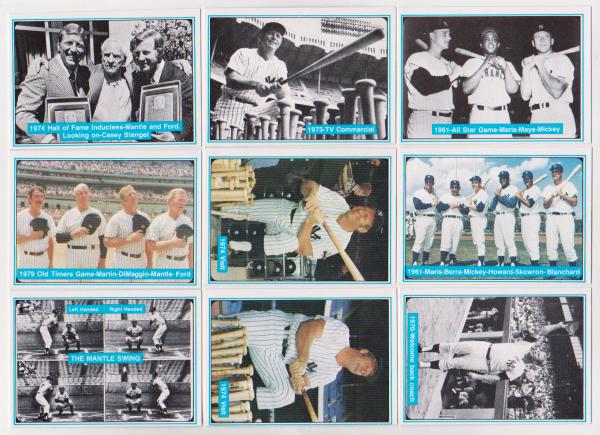 9 Different Mickey Mantle 1982 ASA The Mickey Mantle Story Cards ...