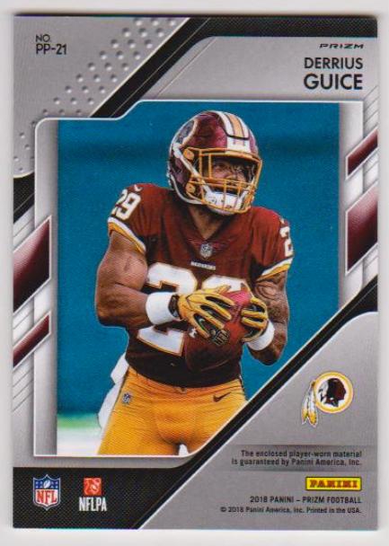 Player Worn Jersey Card - Derrius Guice 2018 Panini Prizm Premier ...