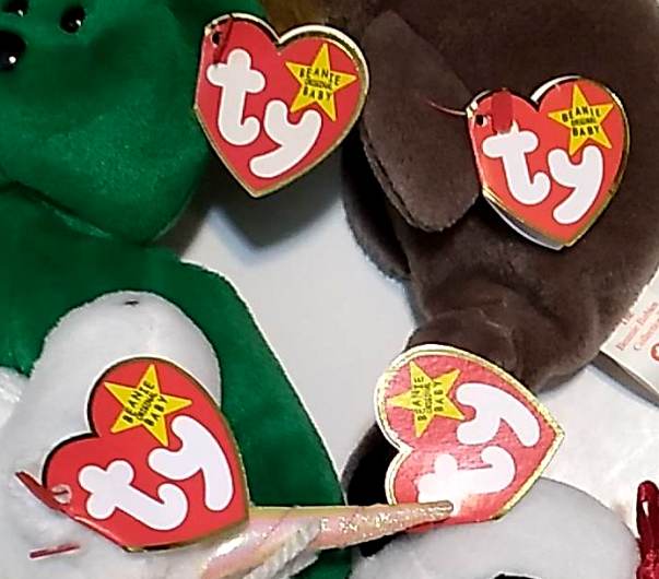 4 Different Ty Beanie Babies - 1993-1998 - w/ Erin The Bear + More ...