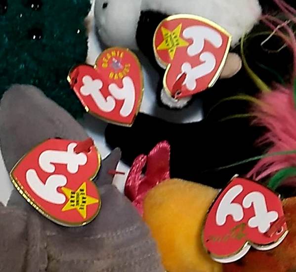 4 Different Ty Beanie Babies - 1993-2001 - w/ 2001 Holiday Teddy The ...