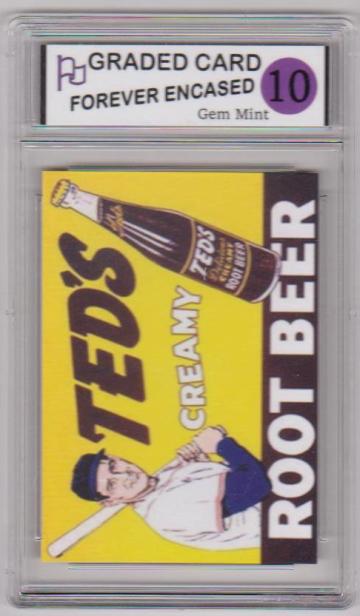 Graded Gem Mint 10 Ted Williams Ted's Creamy Root Beer Advertising ...