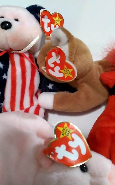 4 Different Ty Beanie Babies - 1993-1999 - w/ Pink Face Spangle The ...
