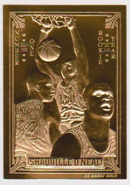 23 kt Gold - Shaquille O'Neal 1994 Classic Gold Card (1/24,900 ...