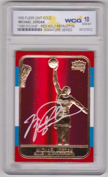 Graded Gem Mint 10 - Michael Jordan 1998 Fleer '86 Rookie Red Holo ...