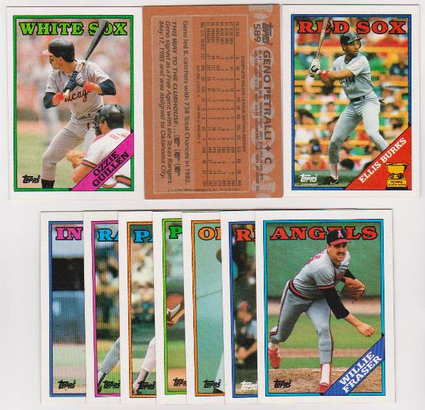 ERROR LOT - 10 Assorted 1988 Topps Baseball Wrong Back Errors w/ Ellis ...