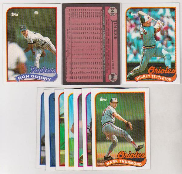 ERROR LOT - 10 Different 1989 Topps Baseball Wrong Back Errors - Jim ...