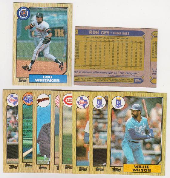 ERROR LOT - 10 Different 1987 Topps Baseball Wrong Back Errors - Lou ...