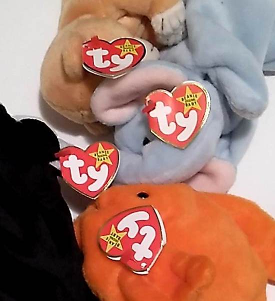 4 Different Ty Beanie Babies - 1993-1999 - w/ Hope The Prayer Bear ...