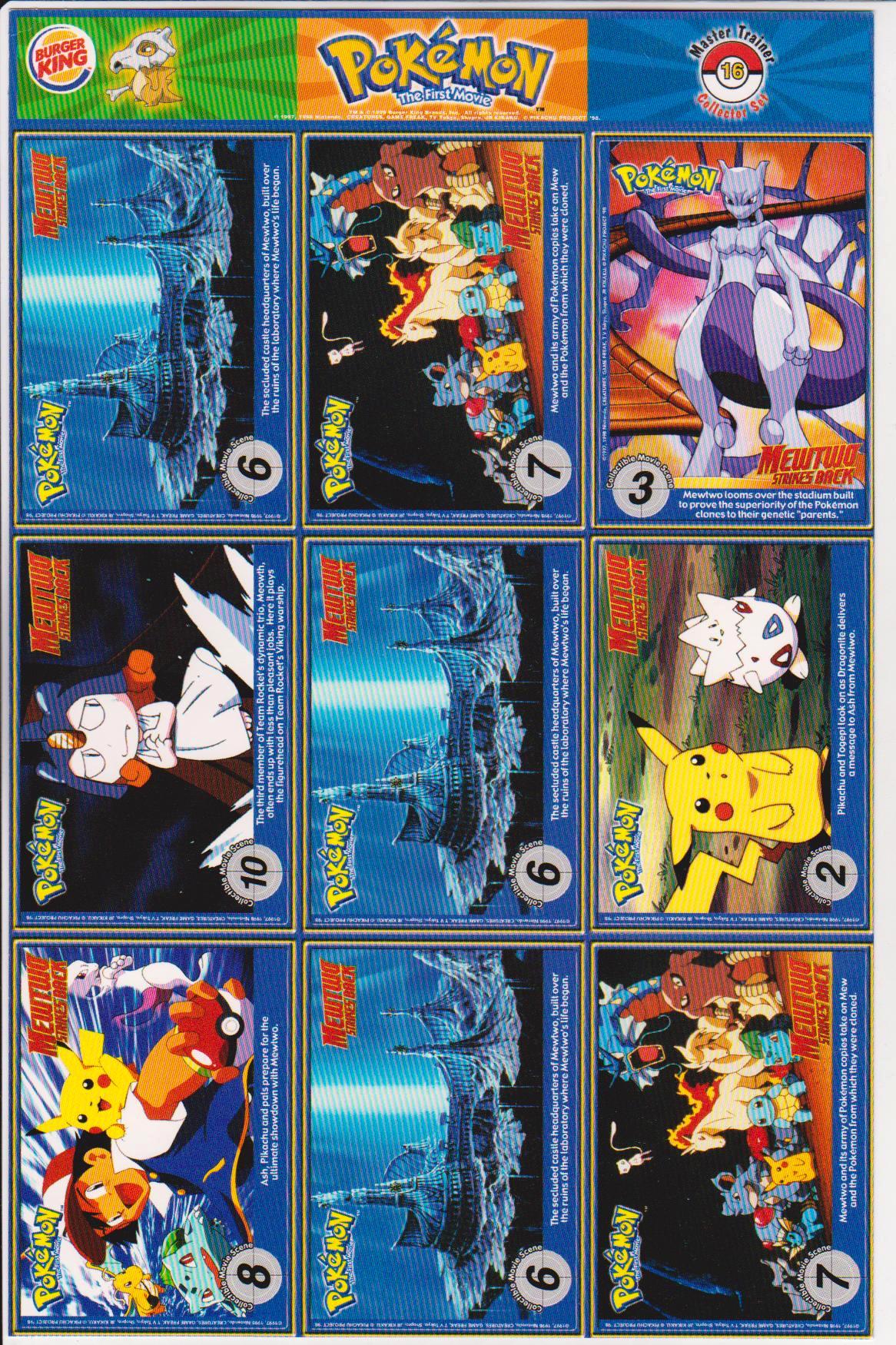 1999 Pokemon Master Trainer Collector Set Uncut 9 Card Sheet #16 ...