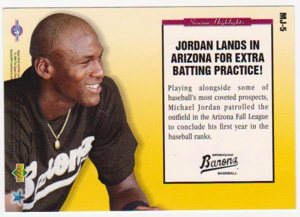 1994 Upper Deck Michael Jordan Season Highlights Jumbo #MJ-5 Card ...