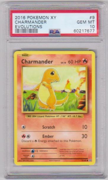 Graded PSA Gem Mint 10 - Charmander 2016 Pokemon XY Evolutions #9 Card ...