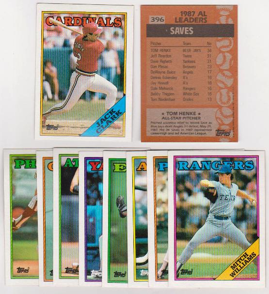 ERROR LOT - 10 Assorted 1988 Topps Baseball Wrong Back Errors w/ Jack ...